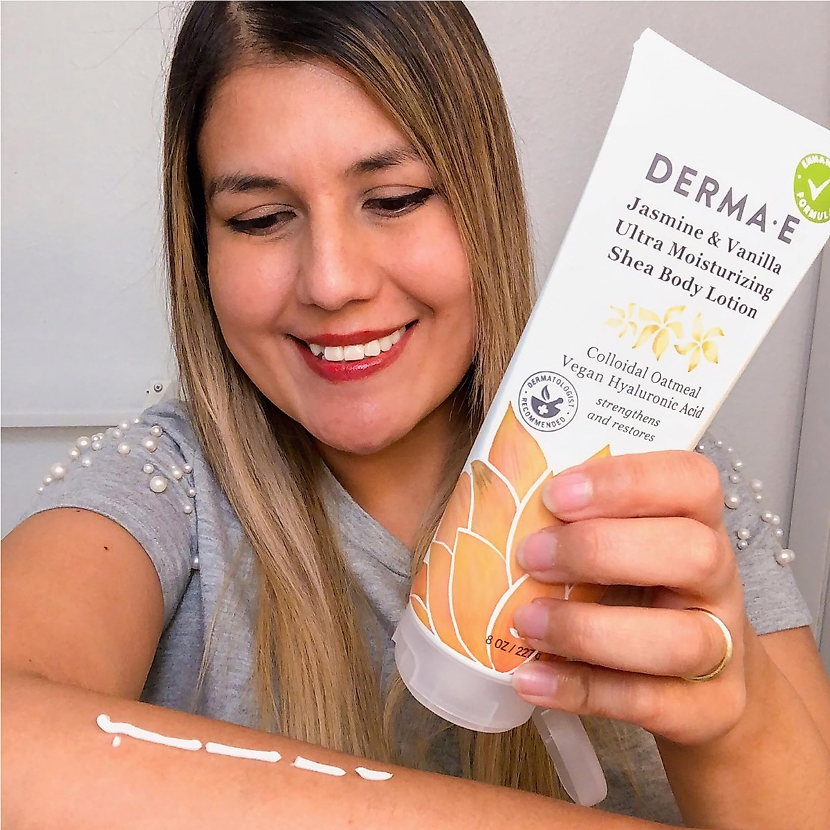 Derma E Jasmine and Vanilla Ultra Moisturizing Shea Body Lotion – Vegan Hyaluronic Acid and Vitamin E Moisturizer for Dry Skin – Cruelty Free Moisturizing Cream, 8 oz