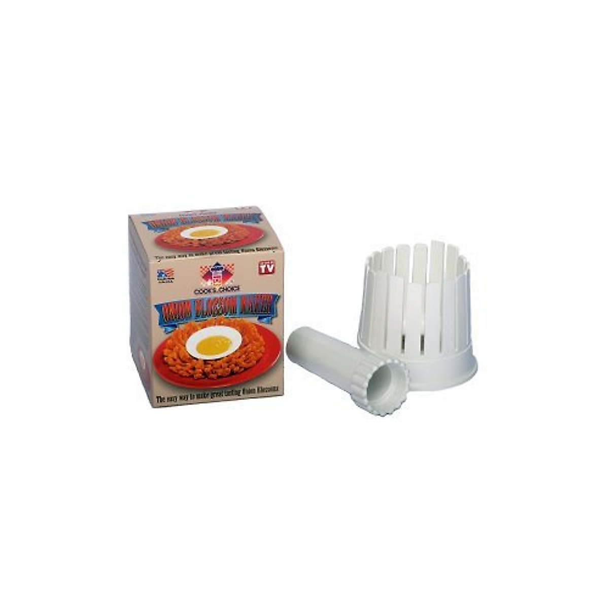 The Original Cook's Choice Onion Blossom Maker Set- All-in-One Blooming Set w Core Cutter & Knife Guide - Make Restaurant Style Fried Onion Blossoms At Home- Durable, Reusable -Great Mother's Day Gift