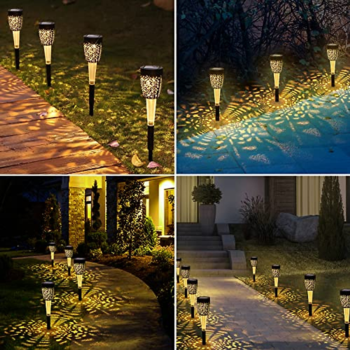 Brizled Solar Pathway Lights, 4 Pack Solar Garden Lights, Super Bright LED Solar Walkway Lights Outdoor Waterproof Retro Solar Landscape Lights for Path Garden Walkway Driveway Backyard Lawn Decor