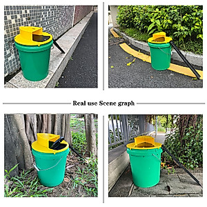 Upgraded 5 Gallon Bucket Lid, Bucket Lid Mouse Trap Trapdoor Style, Indoor and Outdoor, Reusable 5 Gallon Bucket Lid, No Bucket (Yellow)