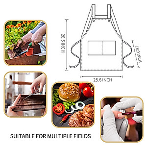 LOYGLIF Apron for Women with Adjustable Straps and Pockets, Canvas Cotton Cooking Kitchen Chef Hairstylist Bib Aprons, Black