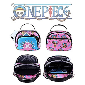 Roffatide Anime One Piece Crossbody Bag Tony Tony Chopper Small Shoulder Bag Sling Bag Girls Pink Crossbody Purse Wallet Handbag