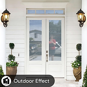 rabbitgoo Window Privacy Film Frosted Glass Film for Bathroom, Non Adhesive Static Cling Removable Window Sticker for Home Office, Anti-UV Opaque Coverings, Blinds Pattern, 17.5 x 78.7 inches