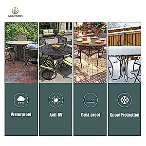 F&J Outdoors Waterproof Patio Furniture Covers Outdoor Eco-Friendly Fabric UV Resistant Fade Resistant Cover for Medium Circle Table with Chairs Set, 84" Diameter