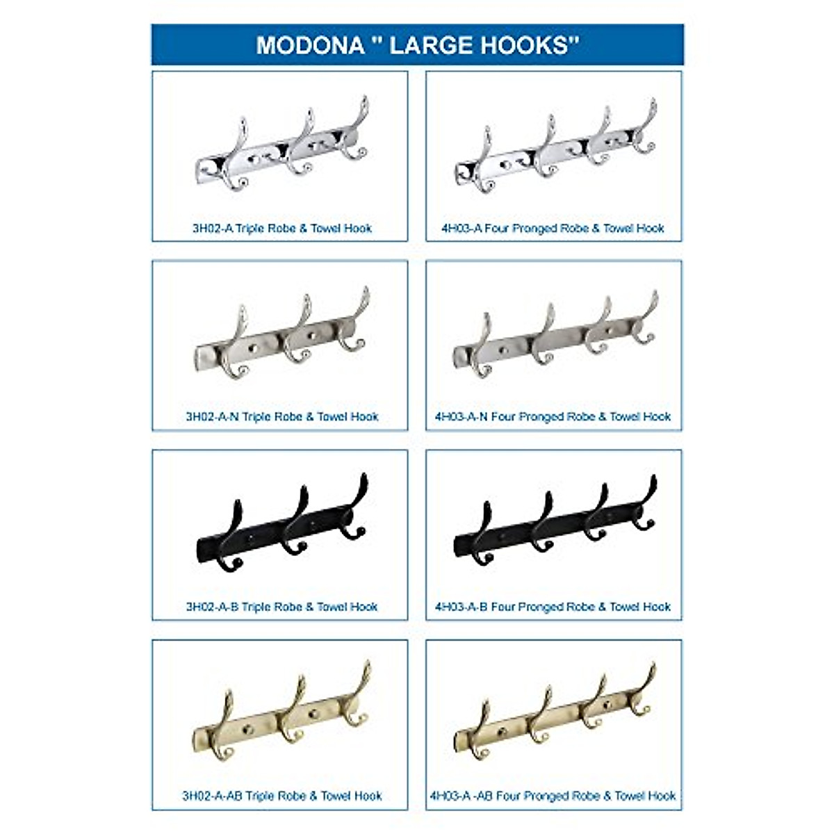 MODONA Large Triple Towel & Robe Hook – Rubbed Bronze