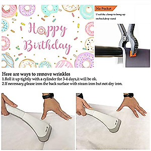 Avezano Donut Birthday Backdrop for Girls Party Decorations Sweet Donut Happy Birthday Party Banner Photography Background Donut Grow Up Bday Cake Table Photoshoot (7x5ft)