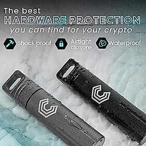 CryptoPod Ledger Nano Case - Fits Nano S/X/S Plus & Yubikey - Aluminum Alloy, Fire Resistant & Waterproof - Protective Cold Wallet Storage for Cryptocurrency - USB Thumb Drive Device Storage (Silver)