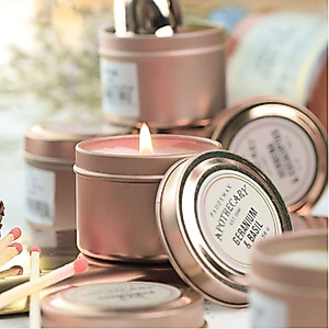 Unixing Rose Gold Candle Tins 8oz, 12Pcs Candle Tins for DIY Candle Big Candle Container Tins for Candle Making Rose Gold Cantainer Tins