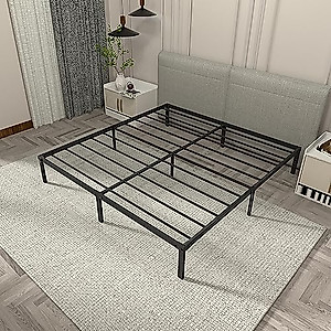 AGXI 14 Inch Metal Platform Bed Frame No Box Spring Required,Full Size Bed FramesSteel Slat Support, 3,500 lbs Heavy Duty Non-Slip Steel Slats Support, Easy Assembly Mattress Foundation