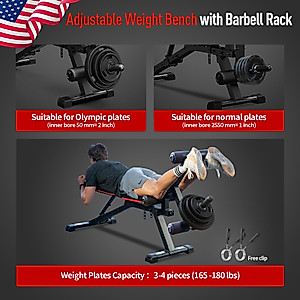 HARISON Adjustable Weight Bench with Leg Extension and Preacher Pad, Flat Incline Decline Exercise Bench for Home Workout Weight Training (2024)