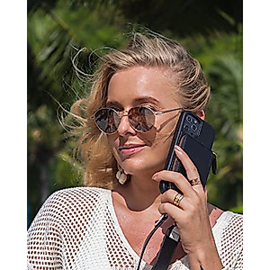 ZVE iPhone 14 Pro Max Crossbody Wallet Case, RFID Blocking Phone Case with Card Holder, Crossbody Strap Leather Zipper Case Designed for Apple iPhone 14 Pro Max 6.7" - Black