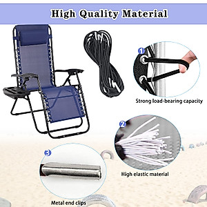 Zero Gravity Chair Replacement Fabric with Bungee Cord Kit, 21 Inch Wide Repair Cloth with Replacement Cord for Oversized XL Anti Gravity Chairs Outdoor Recliner Patio Lounge Lawn Sling Chairs, Blue