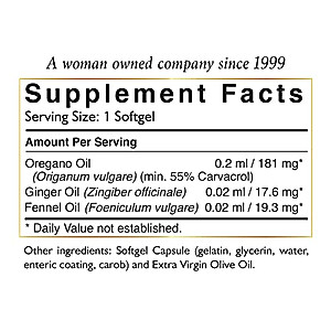 Coco March Oregano Oil - 55% Greek Carvacrol Immune System Support - Gluten Free, Dairy Free, GMO Free, Keto Friendly, Paleo Friendly - 90 Capsules