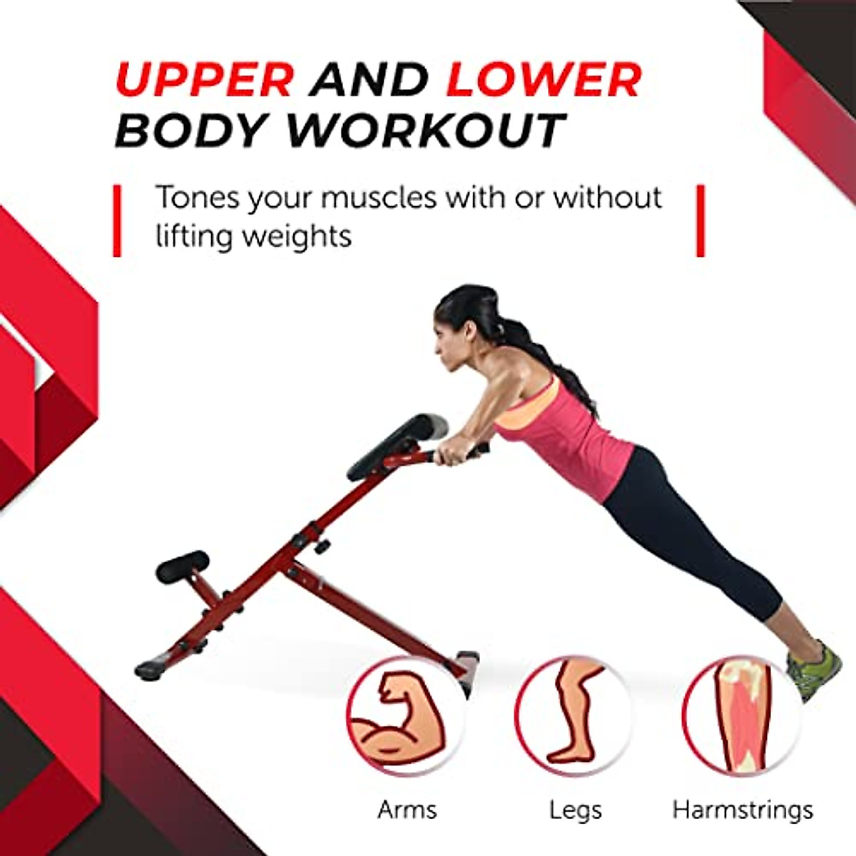 Stamina X Hyperextension Bench - Adjustable and Foldable Roman Chair with Smart Workout App for Home Workout - Up to 250 lbs Weight Capacity