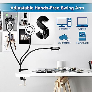 Magnetic Helping Hand, 10X Magnifying Glass with Light and Stand, Upgrade Soldering Helping Hands Station, 4 Flexible Metal Arms Heavy Duty Base Electronic Repair Tool for Soldering