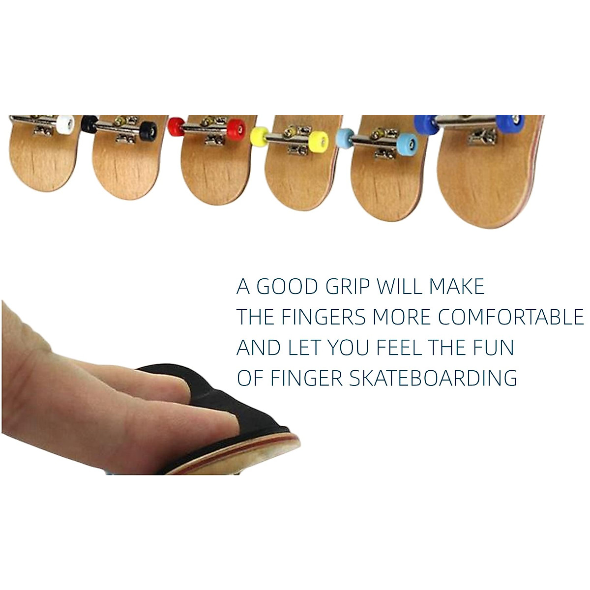 Haisalin 20Pcs Fingerboard Grip Tape, Precut Fingerboard Foam Grip Tape,Foam Grip Tape for Fingerboards, Precut & One Step Instal(20)