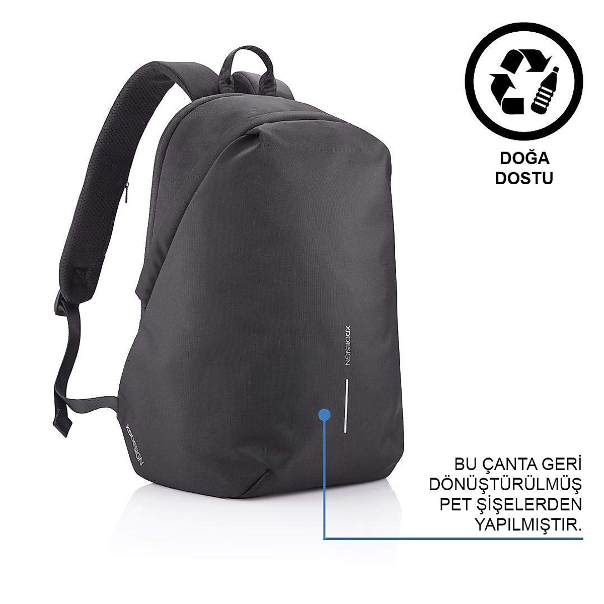 XDDesign Bobby Soft 16 Liter Anti Theft Laptop Backpack with Padded 15.6" Laptop Sleeve,RFID Protected Pocket, Waterproof, USB Charging Port, travel backpack carry on flight approved for men and women