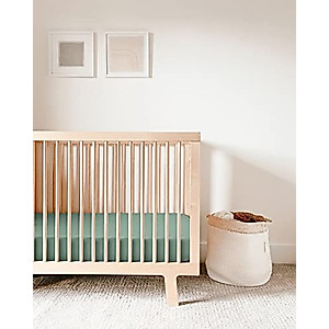 Babebay Crib Sheets for Boys and Girls, Fitted Baby Crib Sheet Neutral for Standard Crib Mattress & Toddler Bed Mattress (52"x28"), Soft and Safe Cotton Green Crib Sheets, 2 Pack (Sage Green)