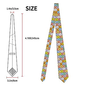 SKT T1 Men's Science Chemistry Neckties, Periodic Table of Chemical Elements Ties for Holiday Party, Gifts for Teacher Chemist