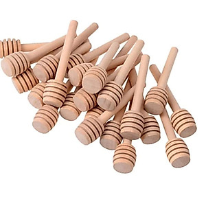 3 Inch mini wooden honey dipper sticks,honey Jar dispense drizzle honey and wedding party favors.(Pack of 130)