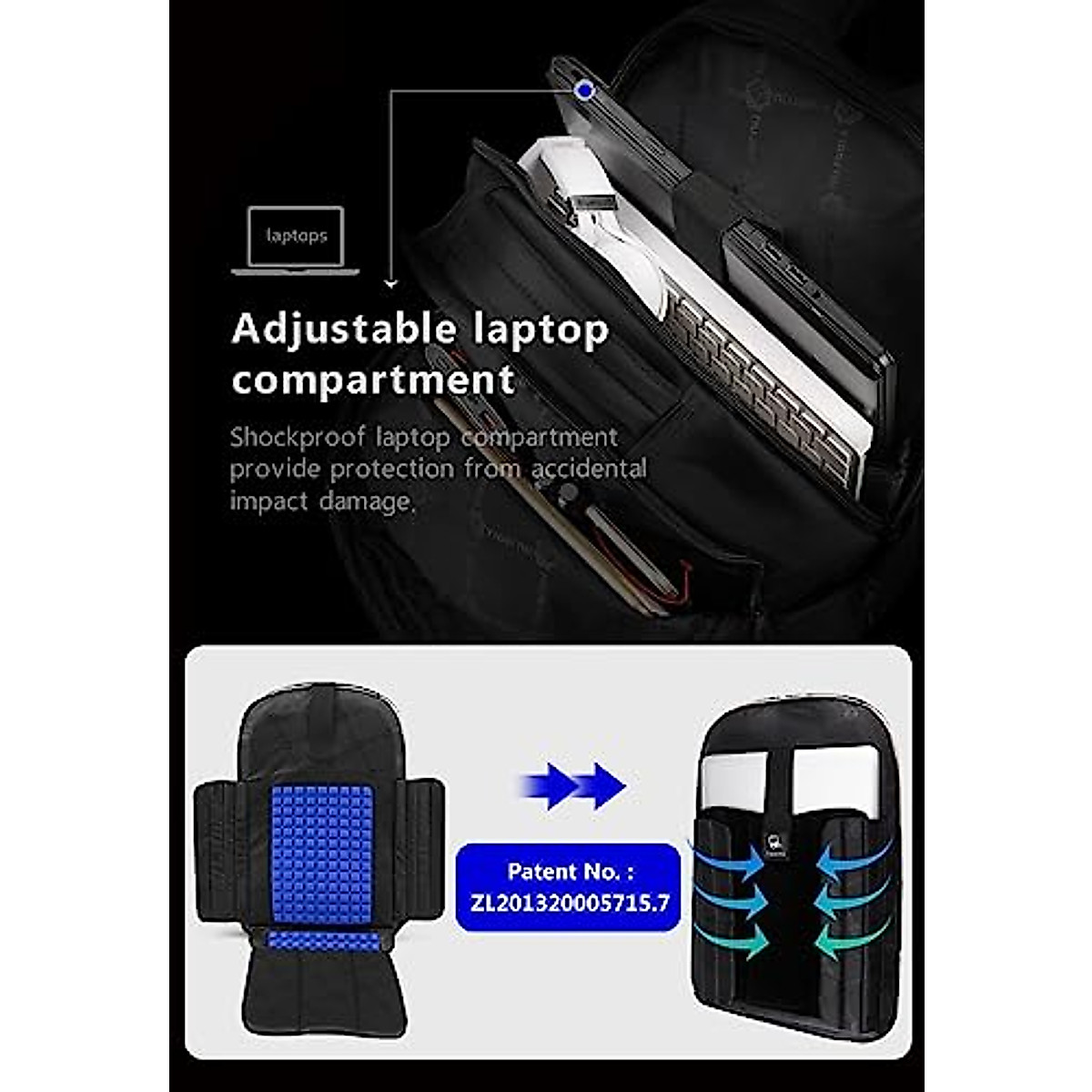 Tigernu Street Style 15.6" Laptop Backpack, Black, 3/4 x 17-inch