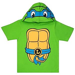 Nickelodeon Teenage Mutant Ninja Turtles Boys Character Costume 2-Piece Set, Short Sleeve Hoodie Tshirt & Shorts 2-Pack Bundle Set for Toddlers (Blue, Size 5/6)