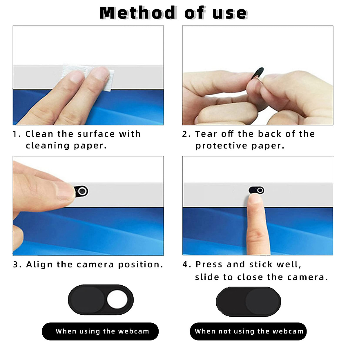 INT'L Flyer Webcam Cover Slide [3-Pack], 0.027 Inch Ultra-Thin Metal Material, Suitable for Laptops, Tablets and Mobile Phones, Refuse Spying, Privacy Protection