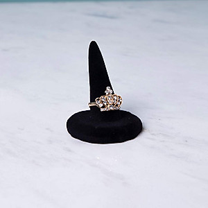 ccHuDE 4 Pcs Black Velvet Finger Ring Display Stand Cone Ring Holder Rack Jewelry Holder Showcase