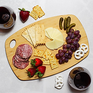 Totally Bamboo Jet Series Dishwasher Safe Bamboo Cutting Board, Medium, 13-1/2" x 9"