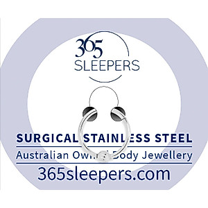 365 Sleepers 316L Surgical Steel 20G 18G 16G 14G 6mm-12mm BCR Ball Closure Septum Hinged Segment Nose Lip Ring Hoop Unisex Earrings Body Piercing Jewelry