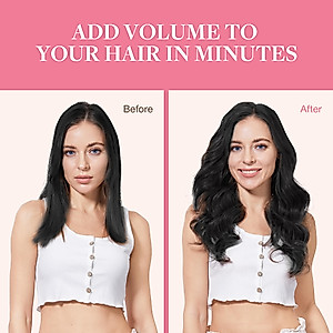 GOO GOO Clip in Hair Extensions Real Human Hair, Remy Human Hair Extensions Clip ins for Women, Natural Human Hair, 20inch 150g 7Pcs, 1B Natural black