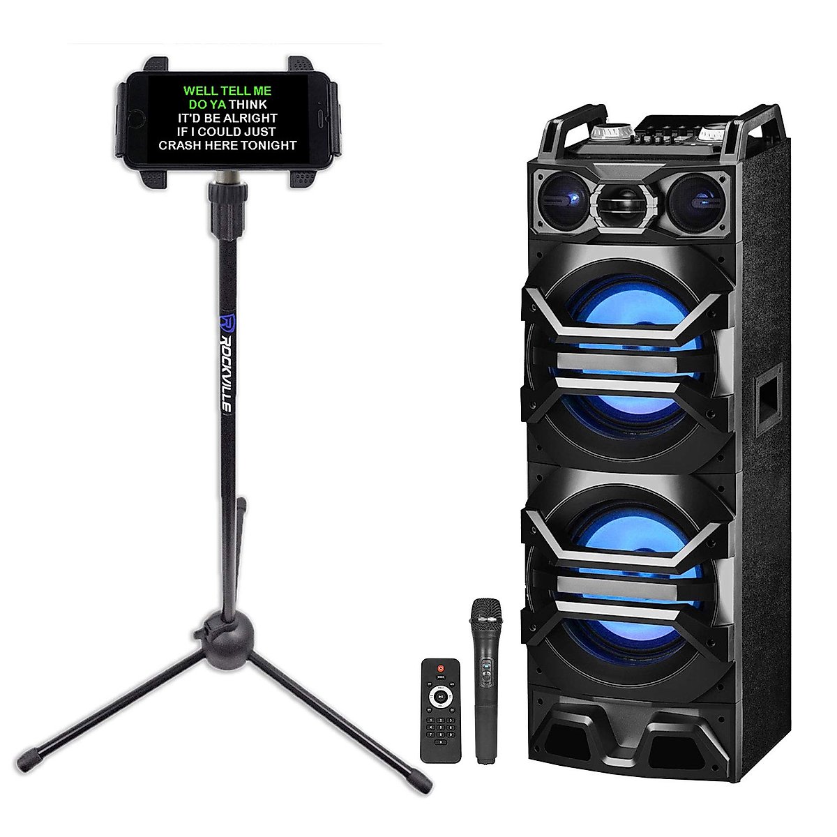 Technical Pro Bluetooth Karaoke Machine System+Wireless Microphone+Tablet Stand