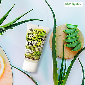 Urban Hydration Bright & Balanced Aloe Vera Leaf Facial Gel Moisturizer | Lightweight, Hydrates, Reduces Inflammation, Fights Acne, Anti-Aging Benefits For Smooth Skin, All Skin Types | 2.5 Fl Ounce