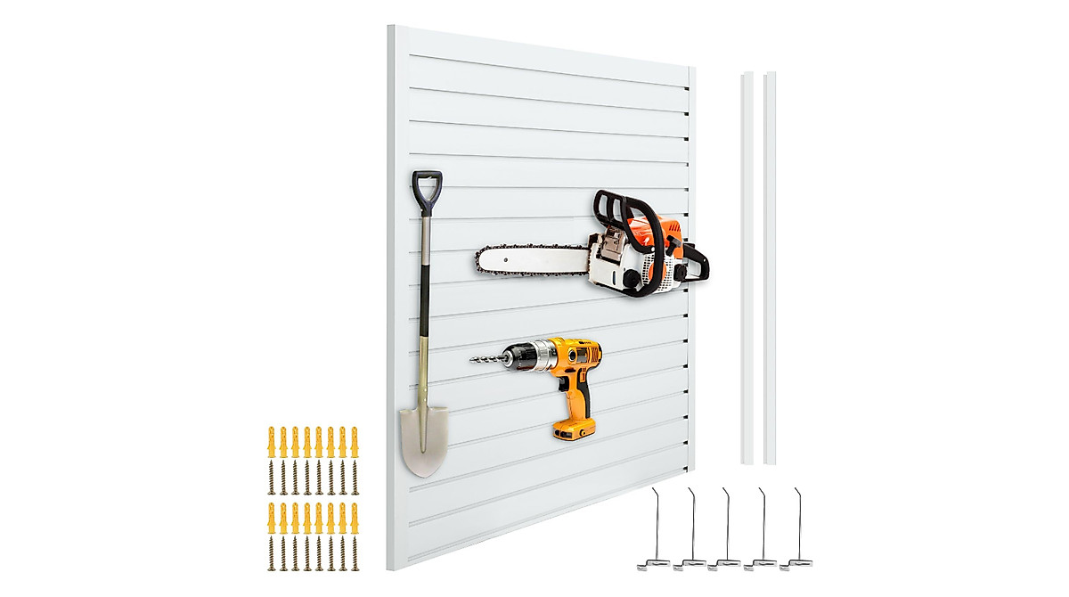 Landical PVC Slat Wall Panels - 4x4 Ft Garage & Home Organizer