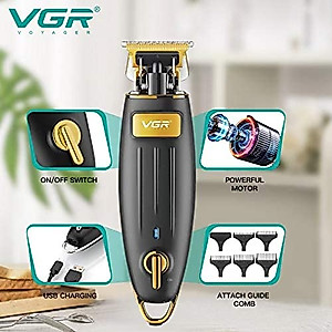 VGR- Hair Clippers for Men- Professional Clippers for Barbers- Hair Cutting Kit- Cordless Hair Clippers- USB Charging- Model V-192