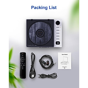 CD Player Portable, Leapwell Portable CD Player with Speakers Bluetooth for Car Home, Small Compact Desktop Retro CD Player Rechargeable with Headphones Radio, Personal CD Players with FM USB White