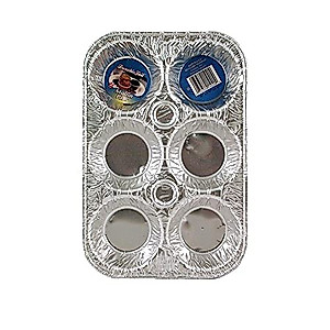 ATB 10 Pc Aluminum Foil Muffin Pan 6 Cavity Cake Mold Cupcake Disposable Container