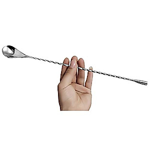 2-Pack 12 Inches Stainless Steel Bartender Mixing Spoon Cocktail Stirrers, Spiral Pattern Bar Spoon Stirring Spoon with Long Handle