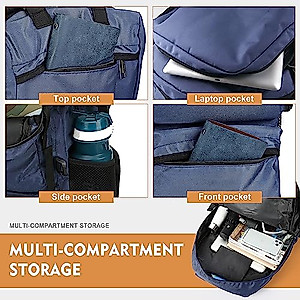 VGCUB Large Travel Camping Hiking Backpack,Lightweight Waterproof Outdoor Sports Rucksack Gym Carry on Backpack Daypack for Women Men Traveling, Jewel blue