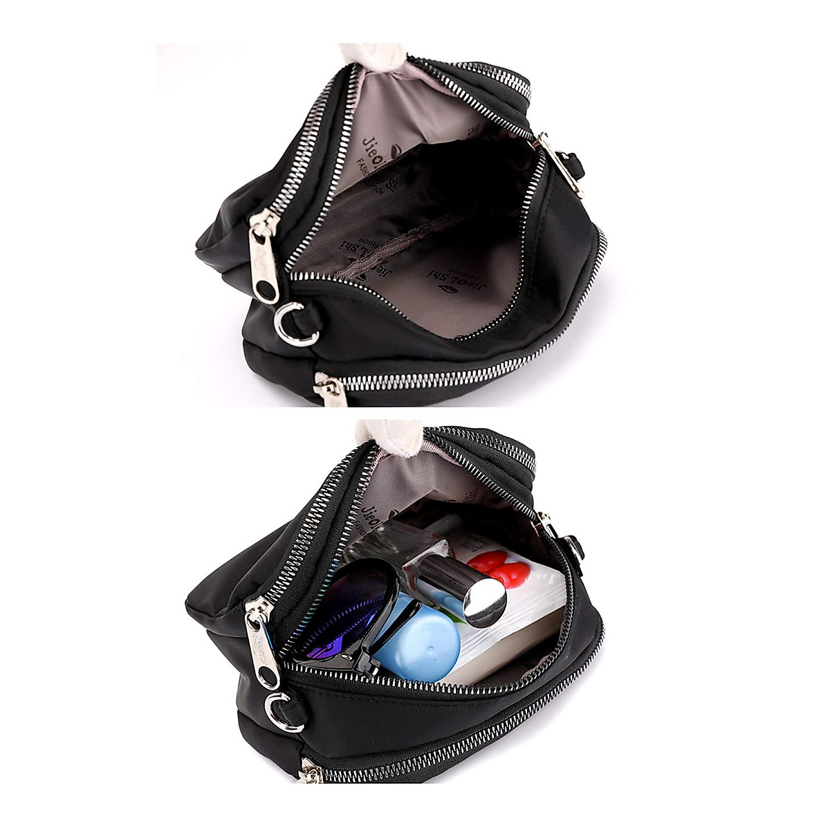 NOTAG Small Nylon Crossbody Bags for Women Travel Purses Waterproof Messenger Shoulder Bags (Black)