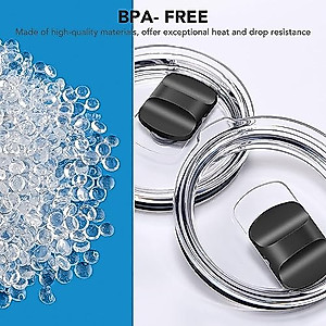 Magnetic Tumbler Lid - Fits Rambler, Ozark Trail, Old Style Rtic,Replacement Magnetic Slider, Magnetic Spill Proof Tumbler Cover (30oz, 2Pcs Black/Blue)