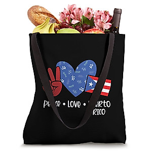 Peace Love Puerto Rico Puerto Rican Flag Tote Bag
