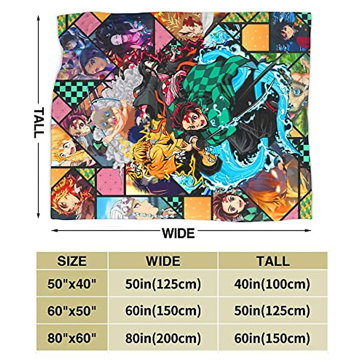 3D Anime Blanket Super Soft Napping Blanket Cartoon Flannel Throw Blanket for Sofa All Season Comfort Bedding D1 50"x40"