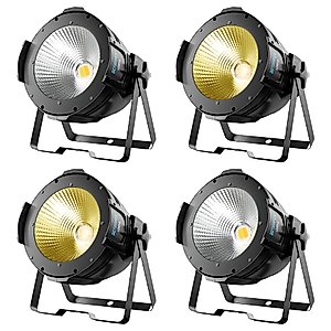 BETOPPER Stage Spotlight, 100W LED DMX Light, Warm & Cold White Spot Light COB Stage Lighting, Strobe Lighting for Church, Parties, Wedding, Theatre, Live Events, Stage etc.(4 Packs)