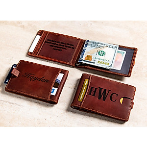 Personalized Star Wars Inspired Slim Hidden Pocket Distressed Leather Wallet The Cedar Key Wallet by Left Coast Original