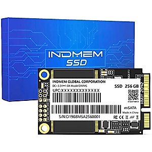 INDMEM mSATA SSD 256GB Internal Mini SATA III SSD Micro-SATA TLC 3D NAND Flash 256 GB