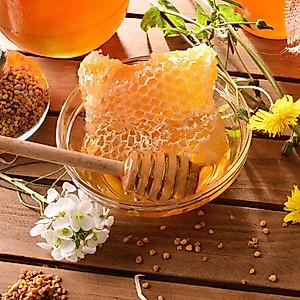 ICEYLI Wooden Honey Mixing Stirrer 4 Pcs 3 Inch Mini Honey Dipper Sticks Honey Comb Stick Honey Spoon Collecting Dispensing Drizzling Jam