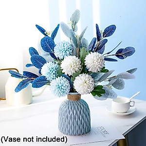 LIPKAHH Artificial Flowers,Faux Hydrangea Flower Arrangements for Home Garden Party Wedding Decoration,Table Decorations for Living Room Kitchen Dining Room Decor(Blue)