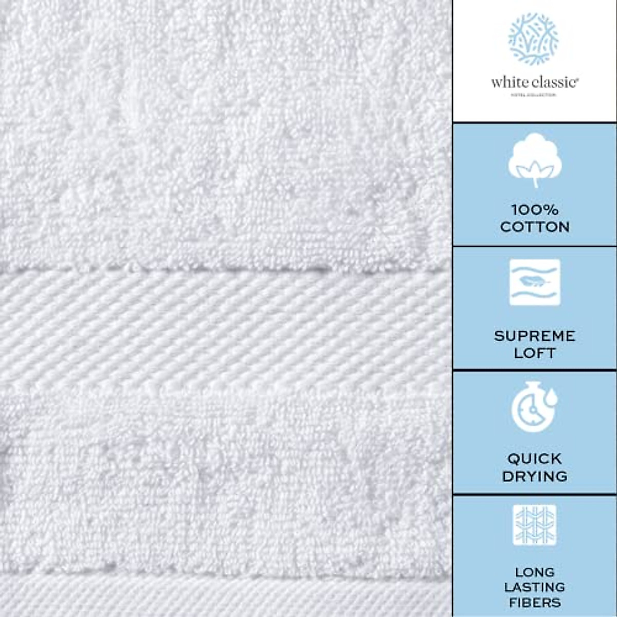 Luxury White Bath Large Towels | Set of 4 and Luxury Bath Sheet Towels Extra Large | 2 Pack Bundle