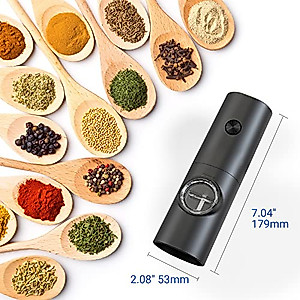 MAEXUS Electric Salt and Pepper Grinder Set, Battery Powered Automatic Pepper&Salt Mill Grinder, LED Light, Adjustable Coarseness (2 Pack)